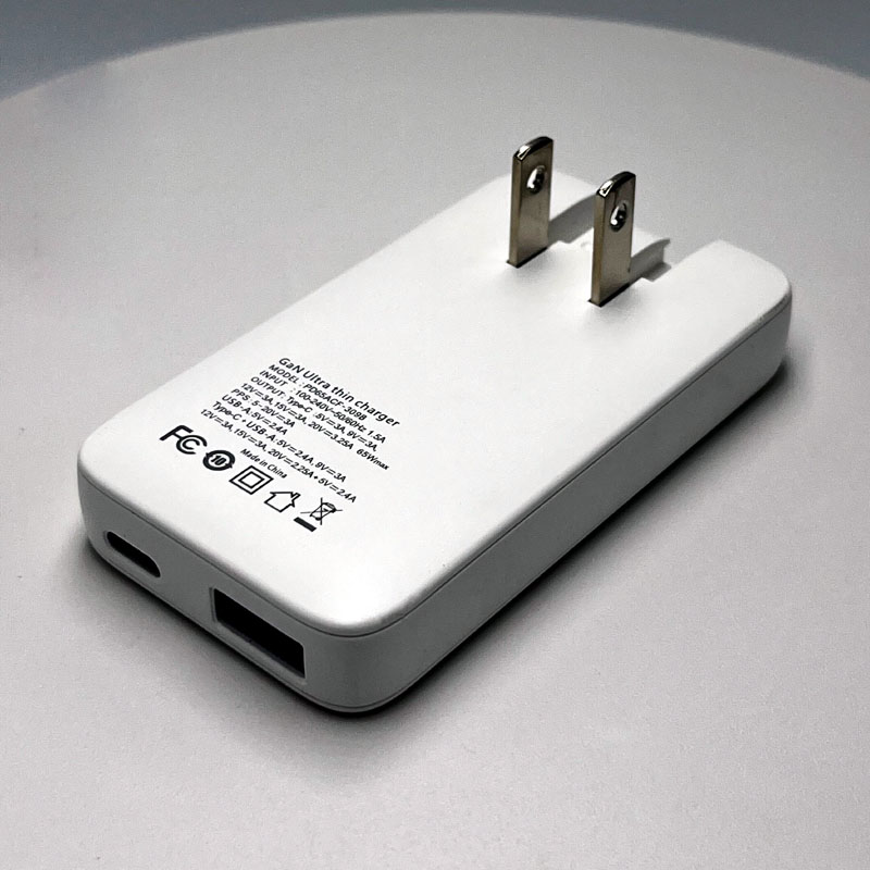 GaN 65W Ultra-thin Charger Foldbable PIN A+C Port Interchangeable Plug ...